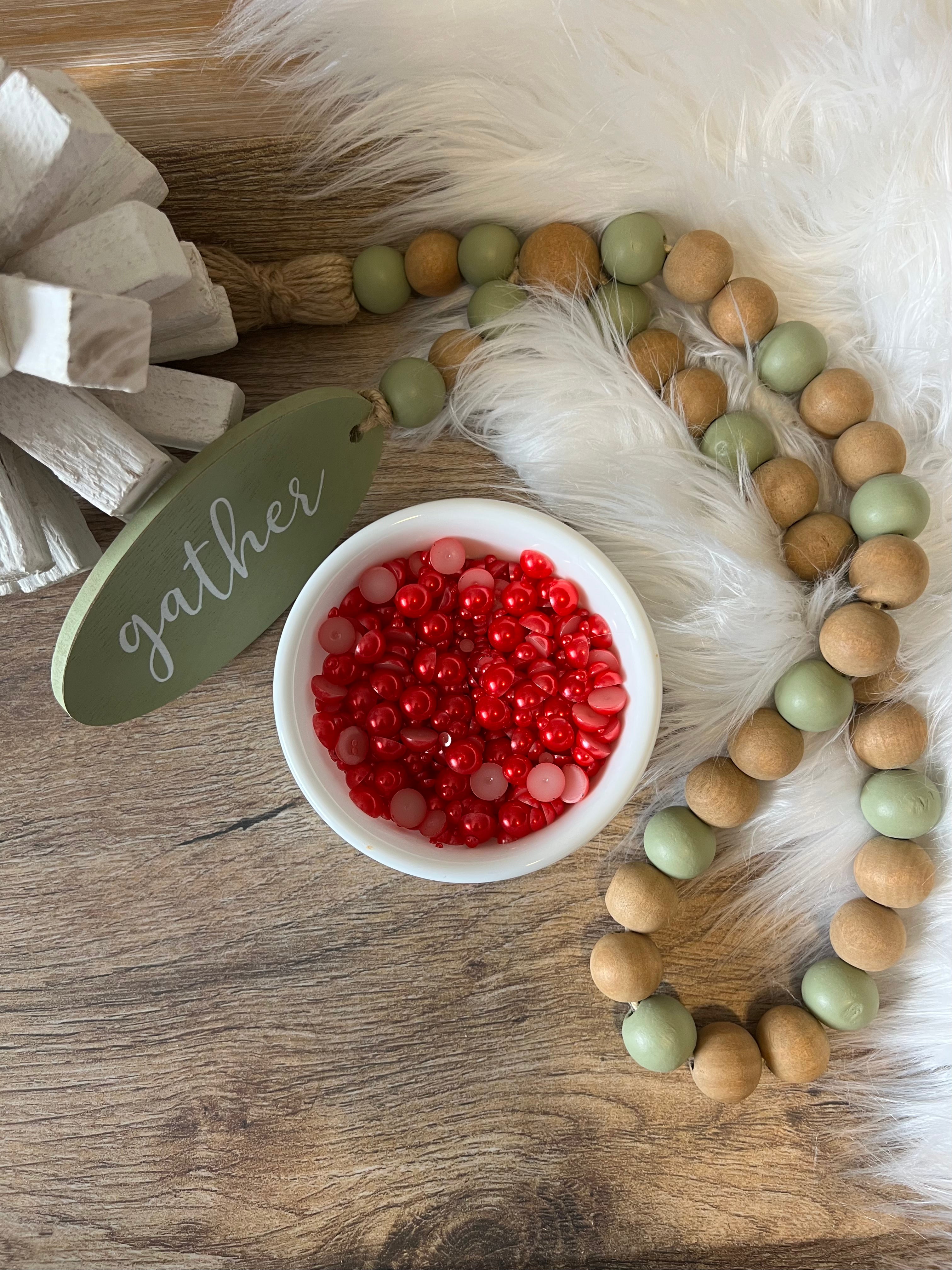 Matte- Cherry Red - Flat Black Pearls – Grace & Lily Co.